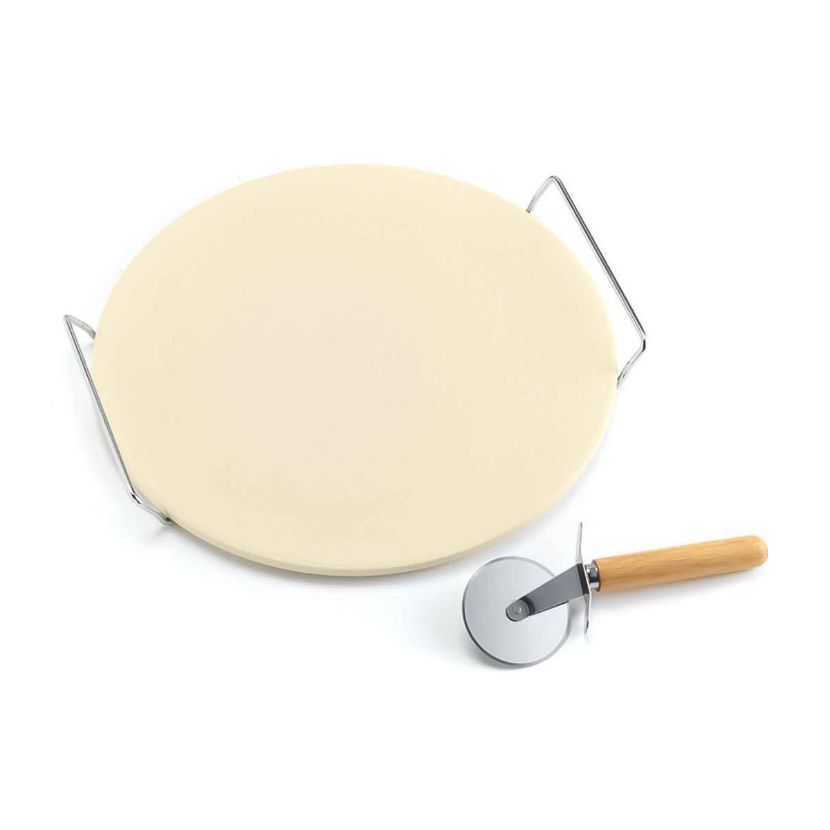 Pietra Refrattaria per Pizza - ø33 - con Rotella TagliaPizza - Kreo