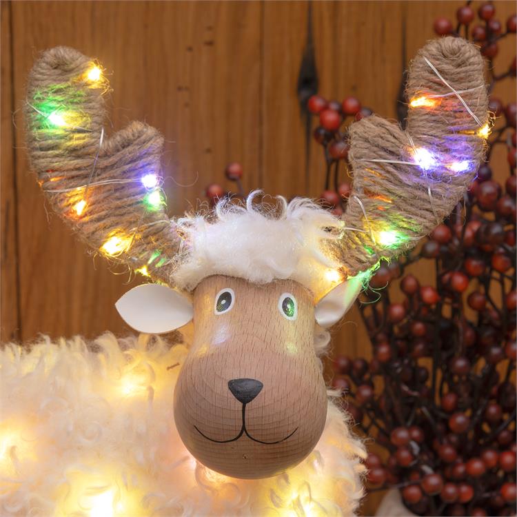 Renna Natalizia Luminosa "Pecorenna" - h31 cm - Dual Color - Kreo